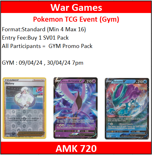 Pokemon TCG Gym Event (09/05/24 , 23/05/24) – Wargames